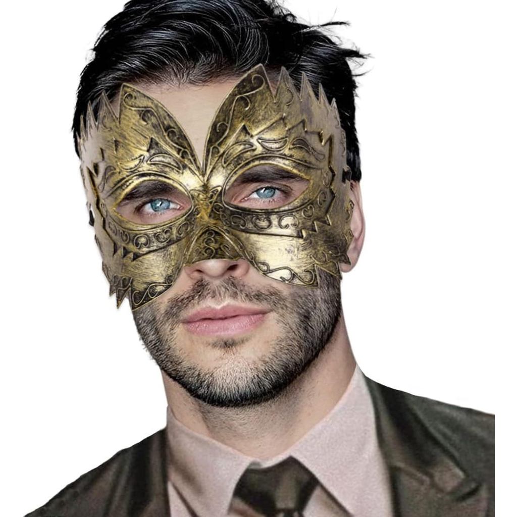 BODIY Vintage Masquerade Mask for Men Gold Roman Soldier Mask Venetian ...