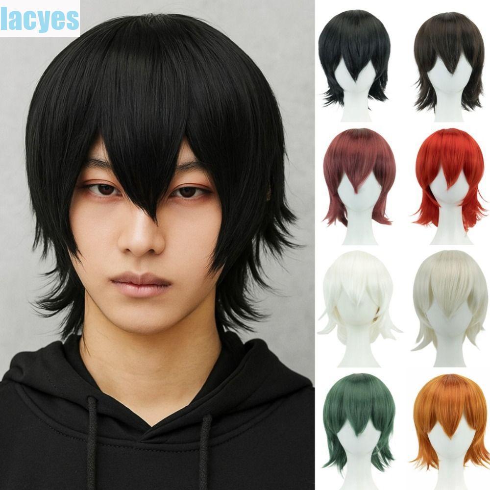 LACYES Pelo Corto Cosplay , Pelucas Sintéticas Rosa Rubia Naranja BOB ...