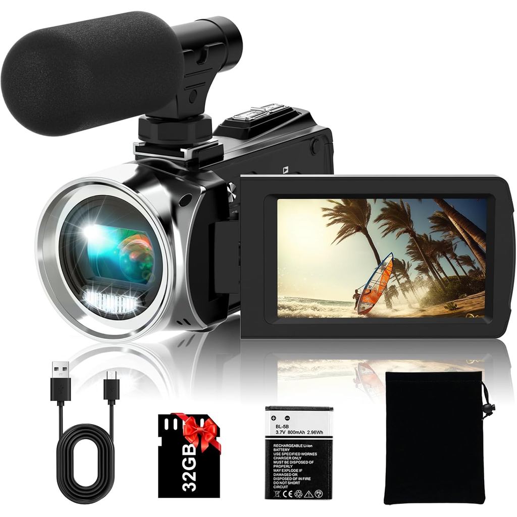 Cámara De Vídeo FHD 4K 36MP Vlogging Para YouTube Grabadora 3.0 " 270 ...