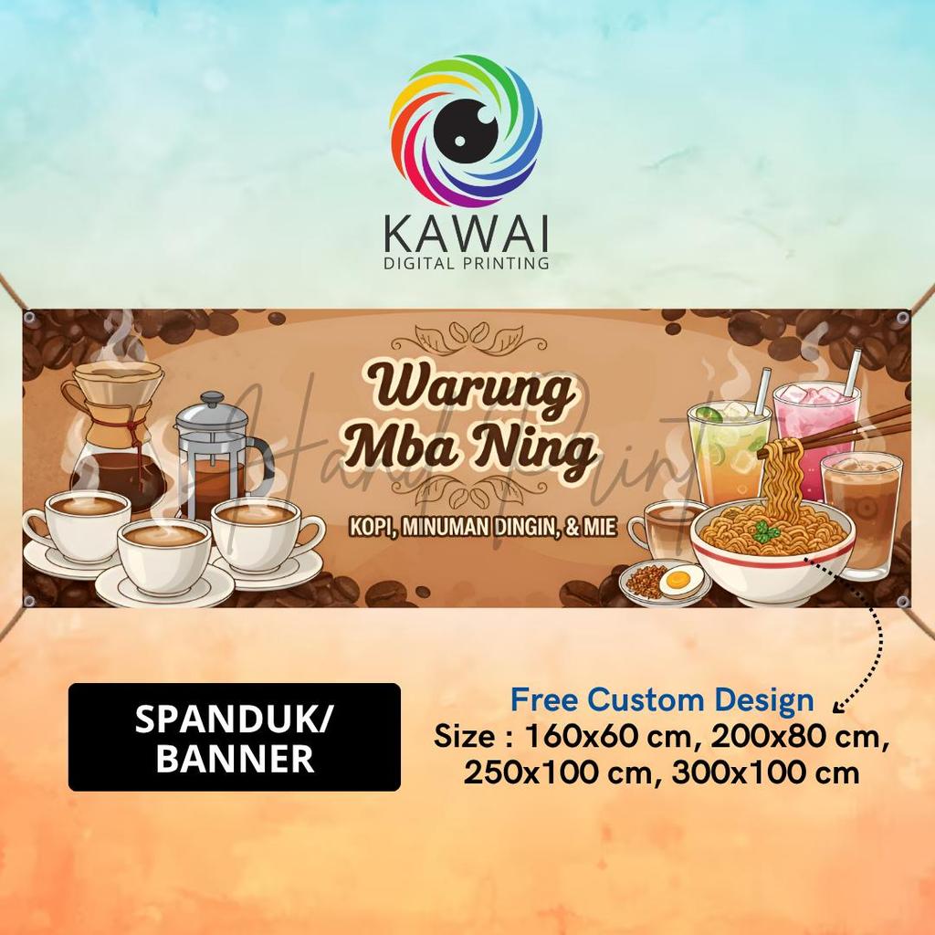 MMT Banner Warung Mba Ning Marrón Se Puede Personalizar 300x100CM ...