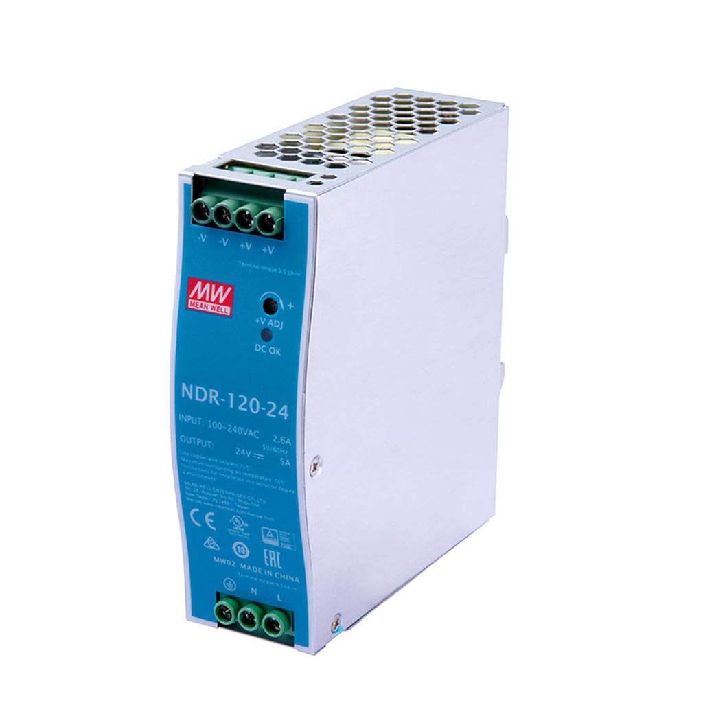 Fuente de alimentación industrial NDR-120-24 para riel DIN 24V 5A de ...