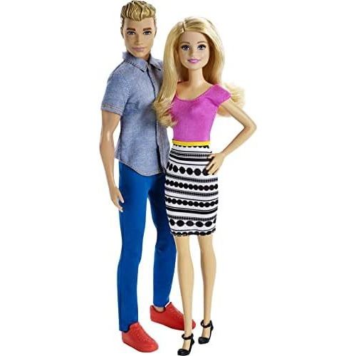 Pack De 2 Muñecas Barbie , Muñeca Y Ken Con Pelo Rubio Y Ropa De ...