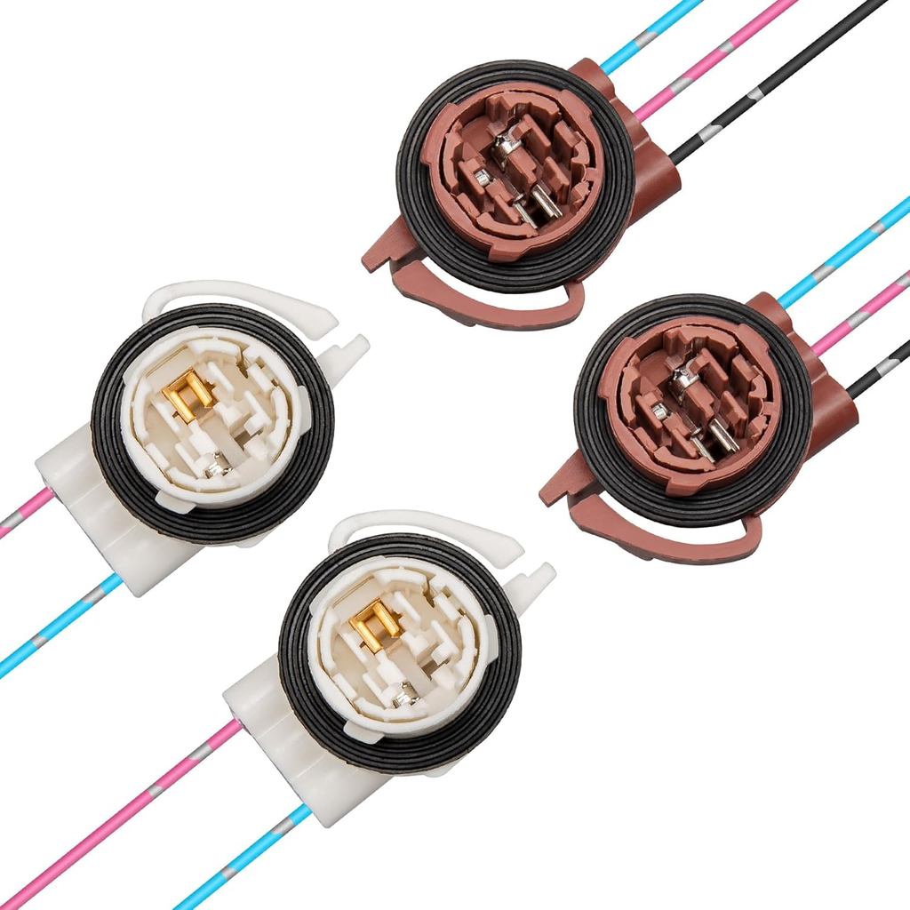 RED WOLF 3156 3157 Pre-Wired Harness Pigtail Socket Connector Plug ...