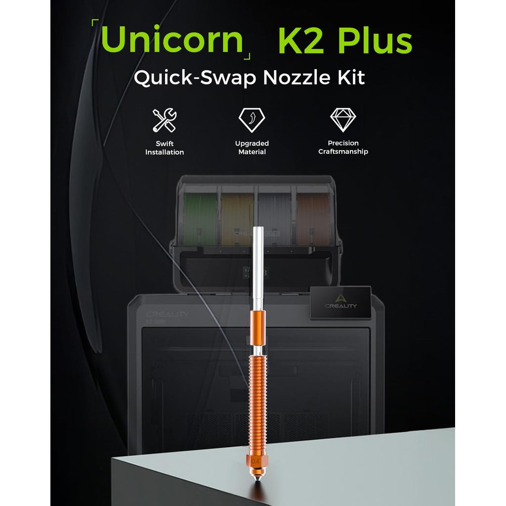 Creality Official K2 Plus Nozzle, 0.4mm 2 PCS Quick-Swap 3D Printer ...