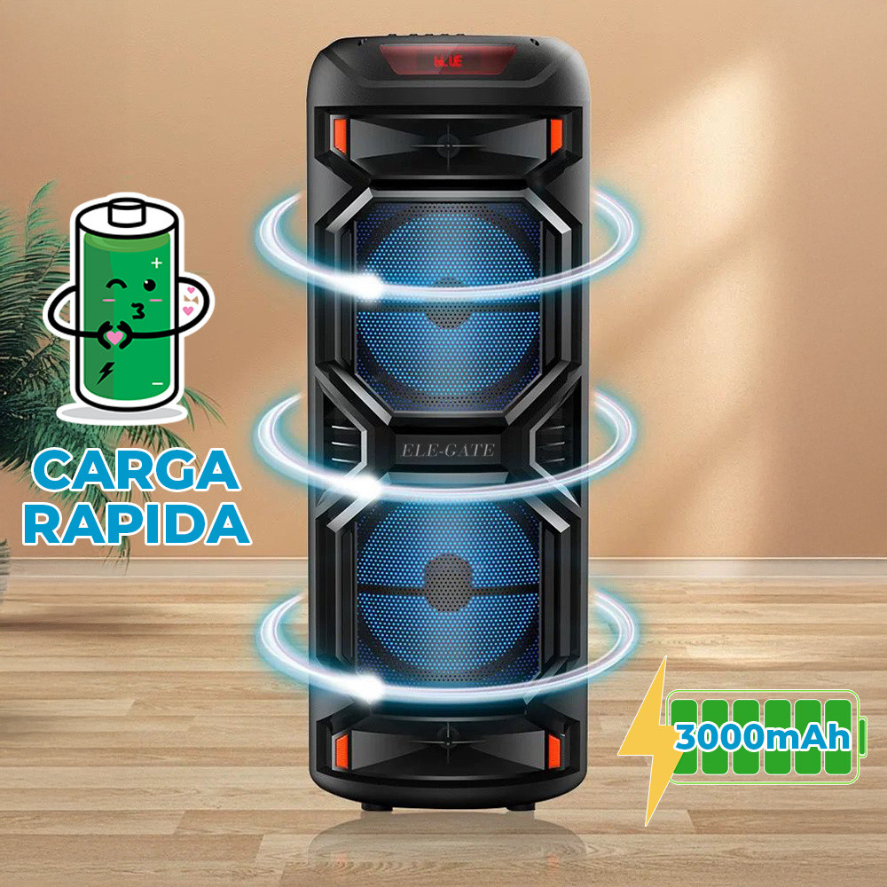 Bocina Bluetooth Duales de 12” 2000W con Micrófono Inalámbrico y ...