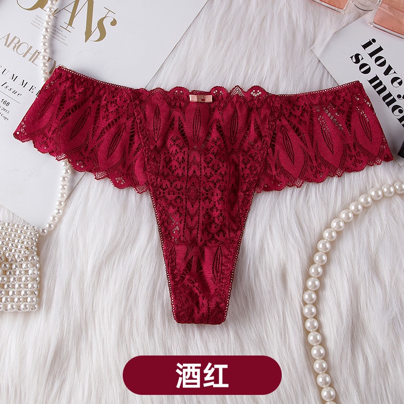 Tangas Sexy Para Mujer Panty De Encaje De Baja Altura En T Espalda Cruzada Cómoda Y Transpirable ...