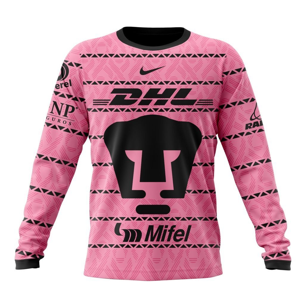 LIGA MX Pumas UNAM Casa Especial En Rosa Kits Diseño 3D Camiseta Larga ...