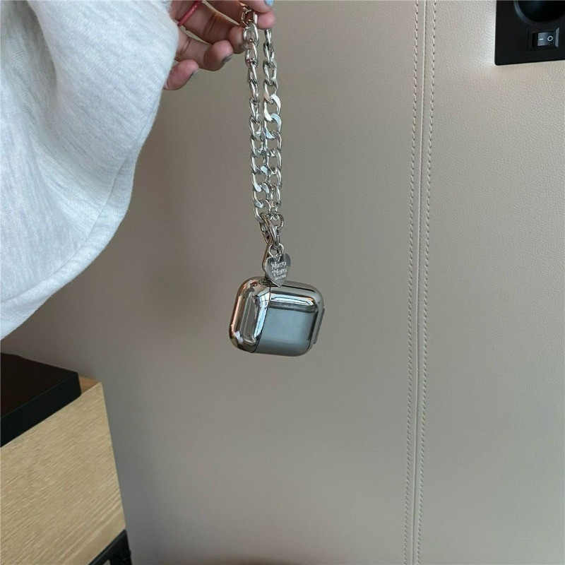 Para Airpods Pro 3/2/1 2 3 4 ANC Funda Protectora De Llavero Plateado ...