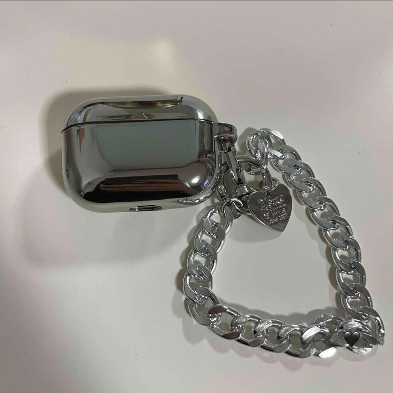 Para Airpods Pro 3/2/1 2 3 4 ANC Funda Protectora De Llavero Plateado ...