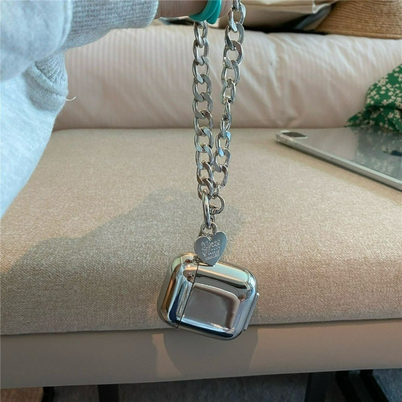 Para Airpods Pro 3/2/1 2 3 4 ANC Funda Protectora De Llavero Plateado ...