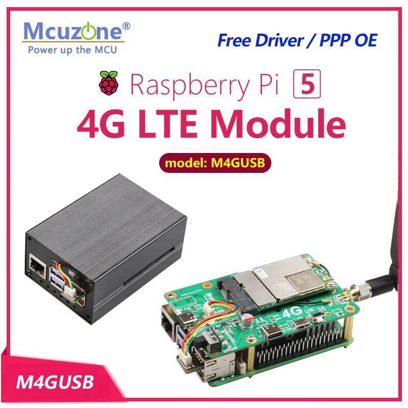 TA (Modelo : M4GUSB) Módulo LTE Raspberry Pi 5 _ 4g , Sin Conductor , Sistema Operativo RPi ...