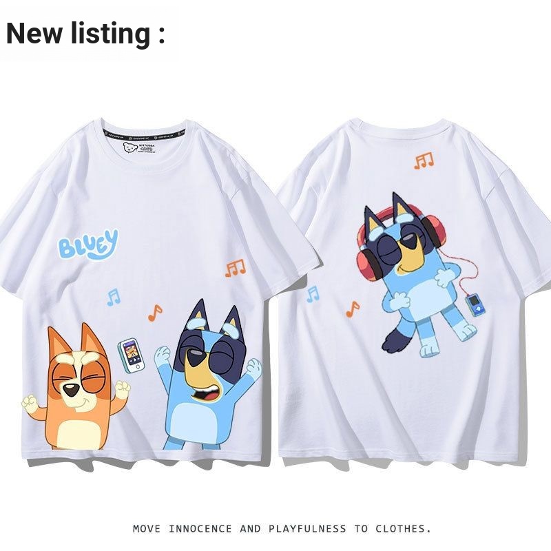 Bluey Bluey Bluey Dog Anime Mercancía De Manga Corta Niños Niñas Niños ...
