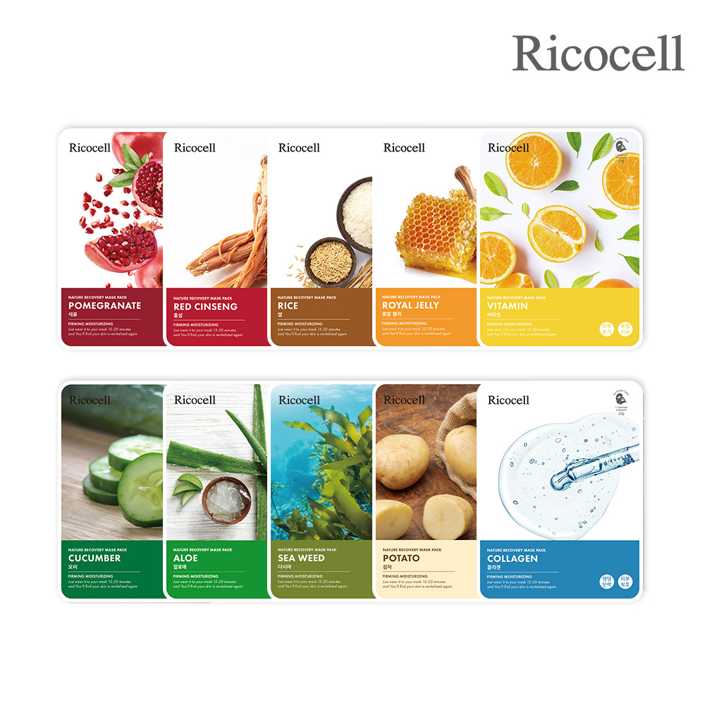 Ricocell Nature Recovery Paquete De Mascarillas/Hojas 23ml x 10 Tipos ...
