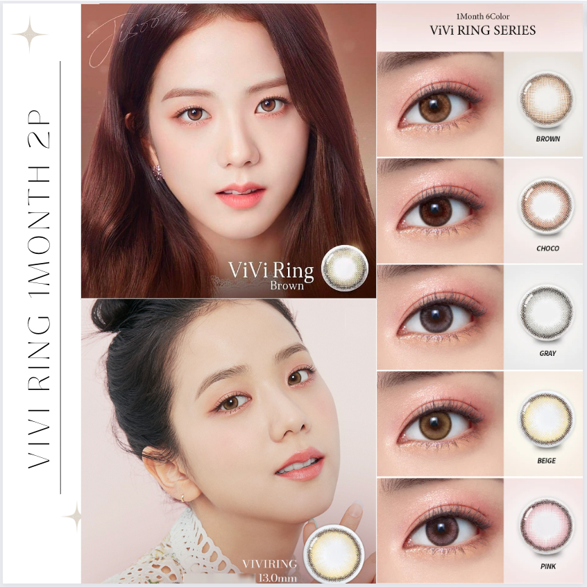 [OLENS] Anillo Vivi 1 Mes (2P) # Pink + BTS O IVE Won-young Newjeans PHOTO CARD Gift (1 Hoja ...