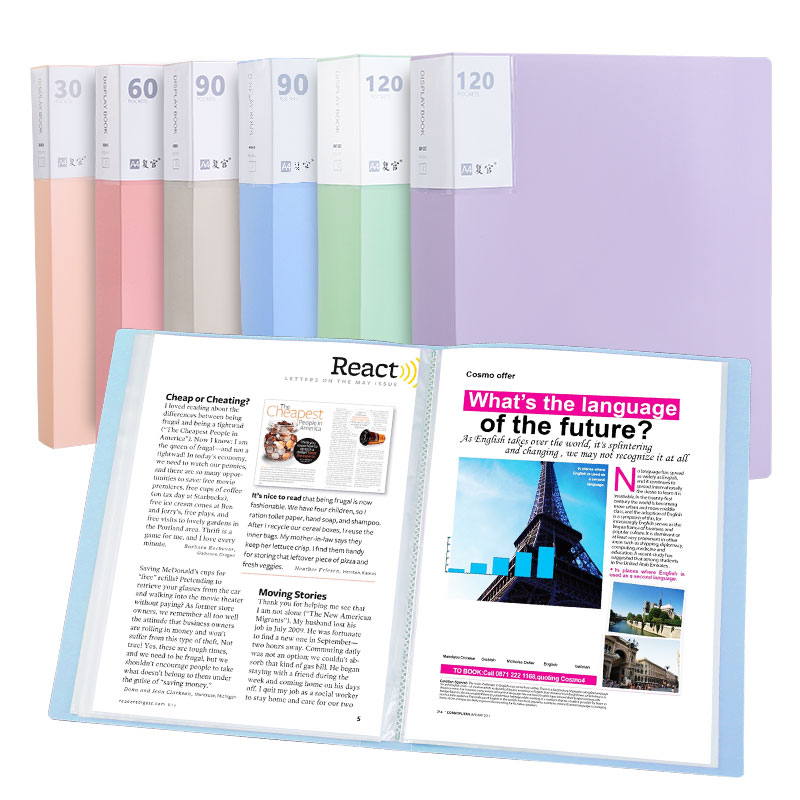 Carpeta A4 con hojas transparentes, organizador de archivos, anillas y ...