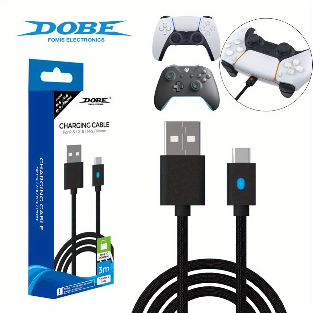 Cable De Carga De 3m Para PS5/PS5 Slim/Xbox Series S X/Switch/NS Pro ...