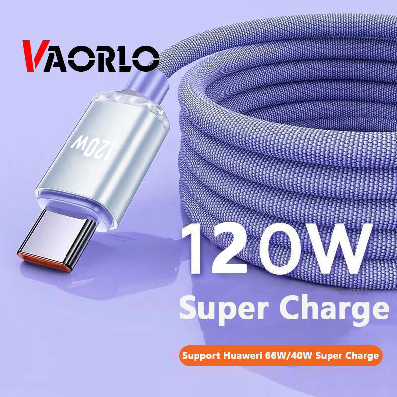 120W Cable De Carga Súper Rápida 6A USB Tipo c Datos Super Para Xiaomi Huawei Oneplus Rápidatipo ...