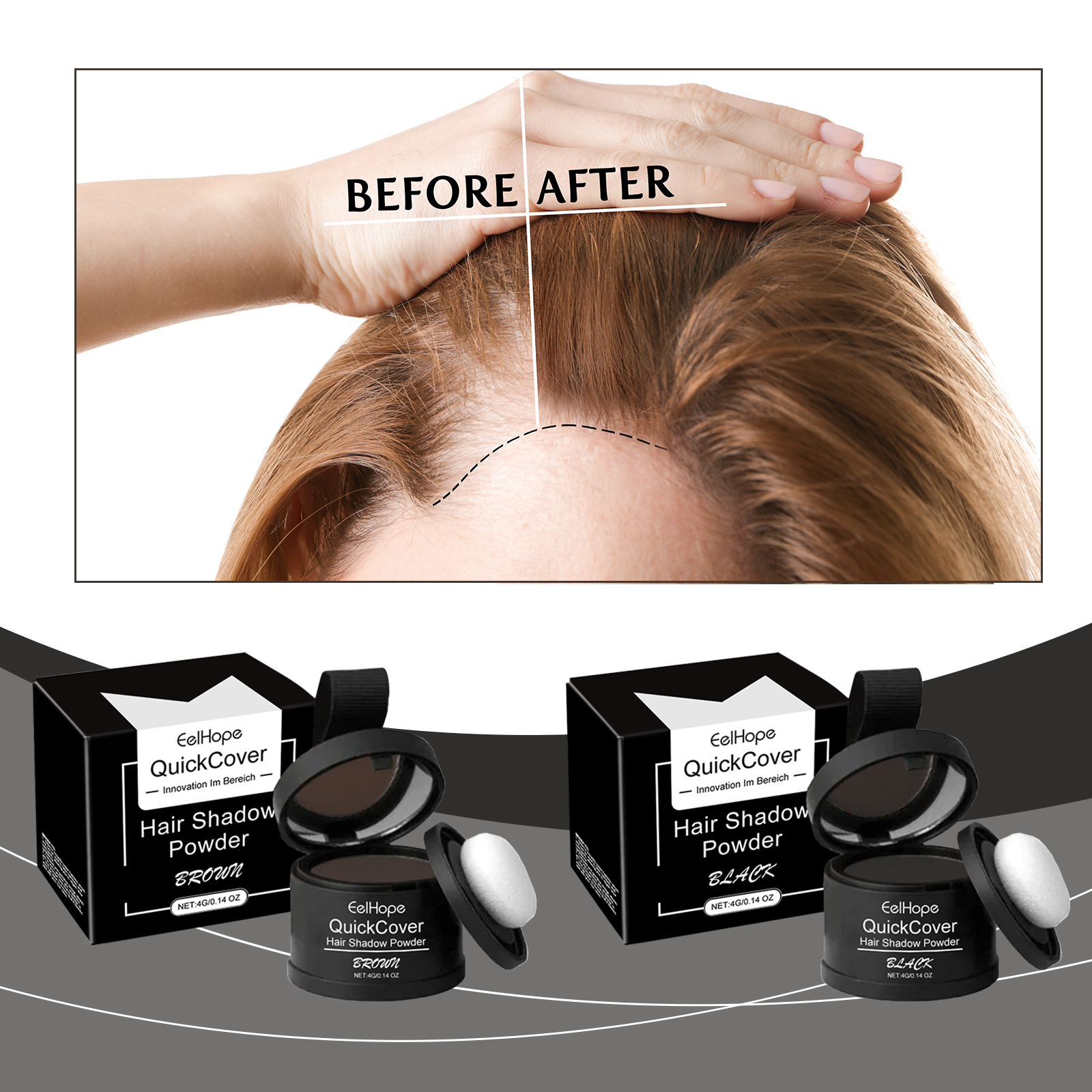 Polvo para línea capilar, polvo para retocar el color del cabello ...